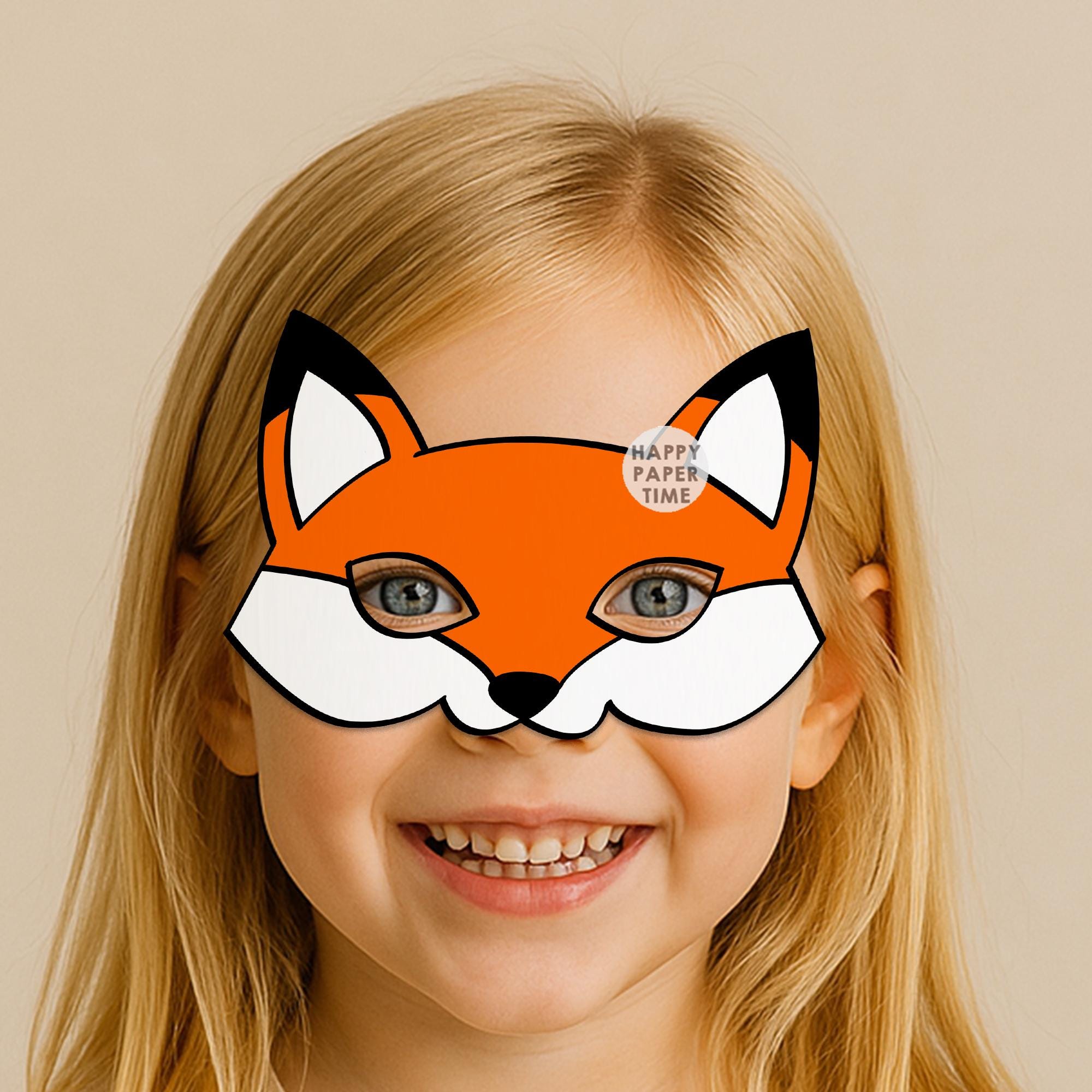 Fox Costume Animal Mask - Fox Mask - Fox Party - Animal Printable Mask ...
