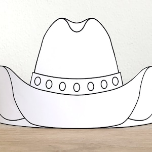 Cowboy Hat Paper Crown Party Coloring Printable Kids Craft Wild West ...