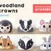 Woodland Animals Paper Crowns Hedgehog Mouse Squirrel Rabbit - Etsy
