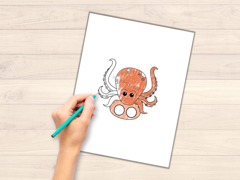 Octopus Paper Craft Printable Ocean Sea Animal Finger Puppet - Etsy ...