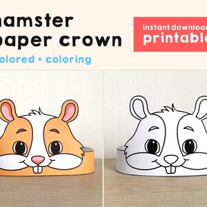 Hamster Paper Crown Headband Pet Animal Printable Kids Craft - Etsy