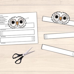 Snowy Owl Paper Crown Party Coloring Paper Hat Printable Kids Craft ...