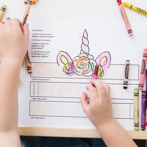Unicorn Paper Crown Coloring Printable Kids Craft Unicorn Princess ...