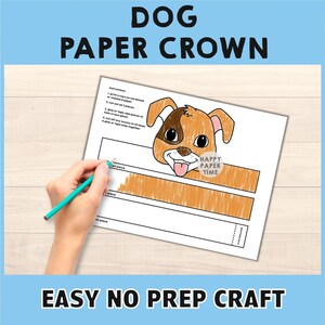 Dog Paper Crown Headband Pet Animal Coloring Printable Kids Craft Puppy ...