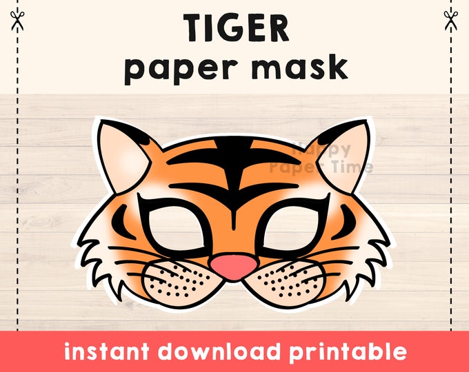Tiger Coloring Mask Printable Animal Halloween Costume Masks Zodiac ...