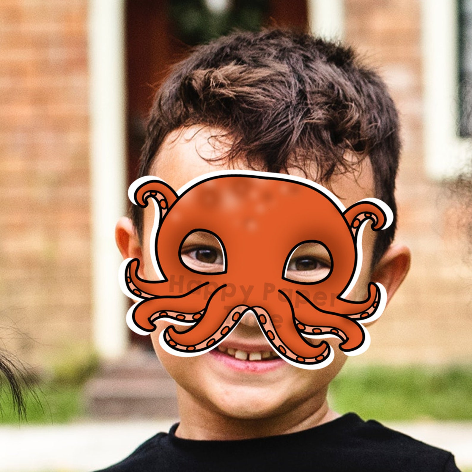Octopus mask template costume kids diy ocean sea animal party | Etsy