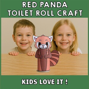Red Panda Toilet Paper Roll Craft Asian Animal Jungle Party Coloring ...