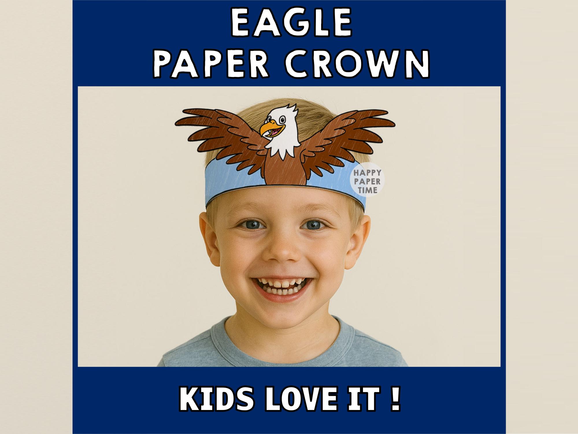 Eagle Paper Crown Party Activity Printable Kids Coloring Craft America ...