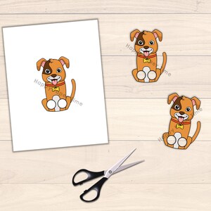 Dog Puppy Paper Craft Printable Pet Animal Finger Puppet Kids Craft ...