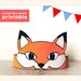 Fox Paper Crown Activity Printable Kids Craft Woodland Forest Birthday ...