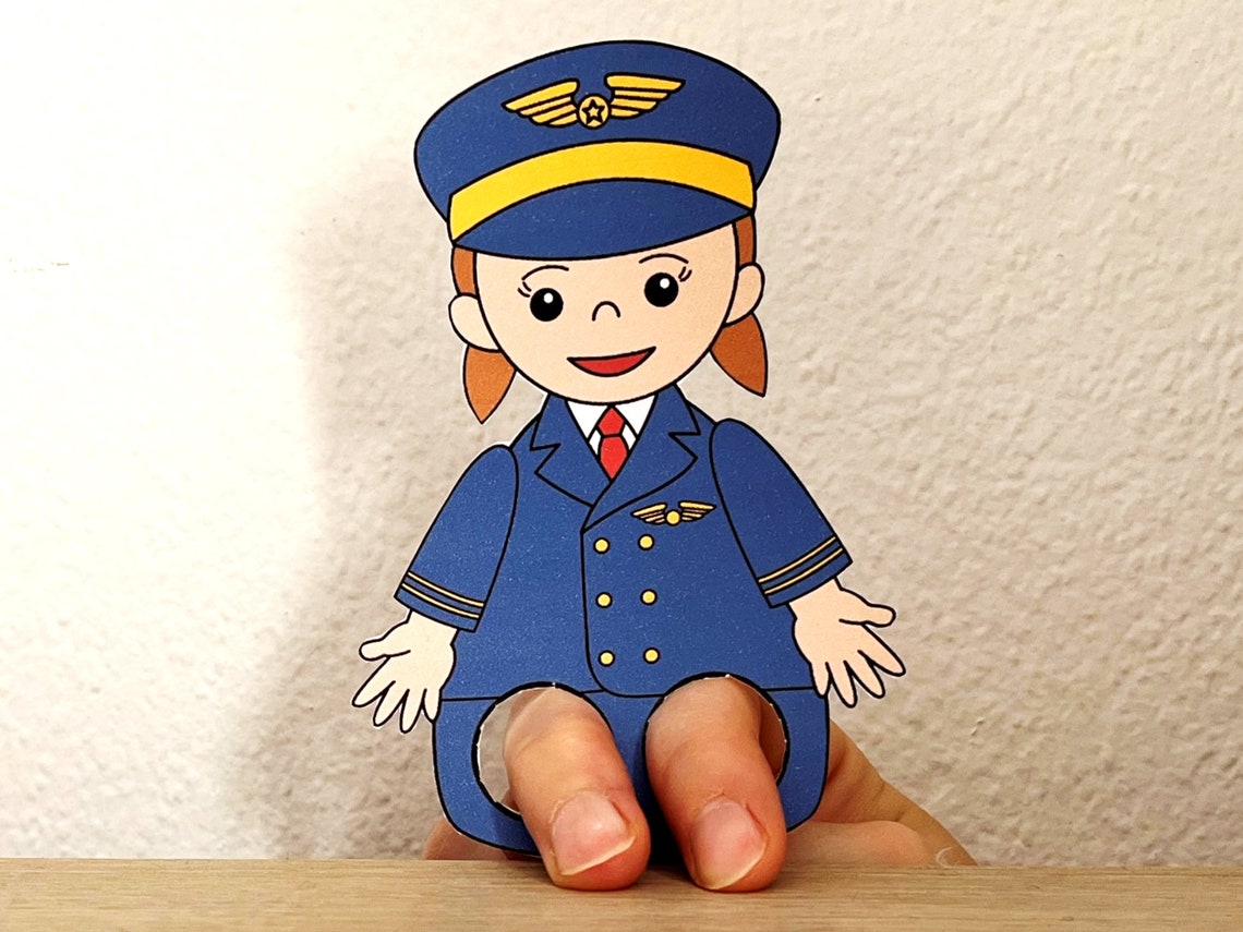 Pilot Paper Craft Printable Community Helper Finger Puppet Kids Craft ...