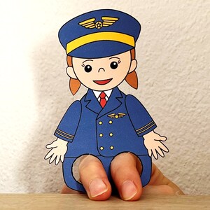 Pilot Paper Craft Printable Community Helper Finger Puppet Kids Craft ...