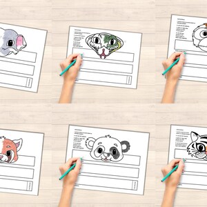 Asian Jungle Animals Paper Crowns Panda Elephant Cobra Tiger Orangutan ...