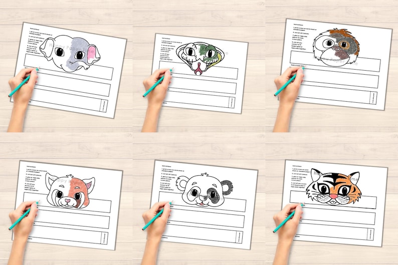 Asian Jungle Animals Paper Crowns Panda Elephant Cobra Tiger | Etsy