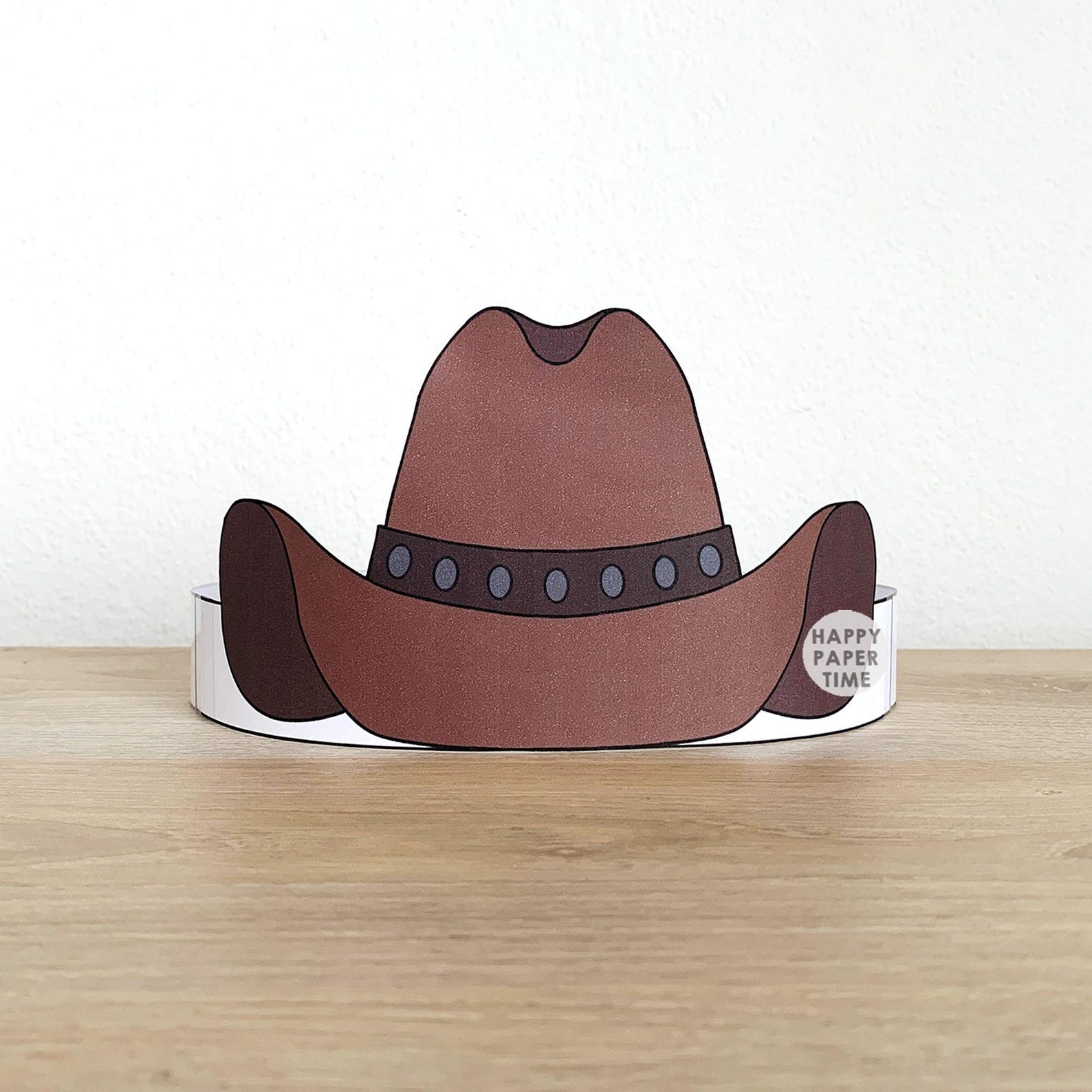 Cowboy Hat Paper Crown Party Printable Kids Craft Wild West Costume ...
