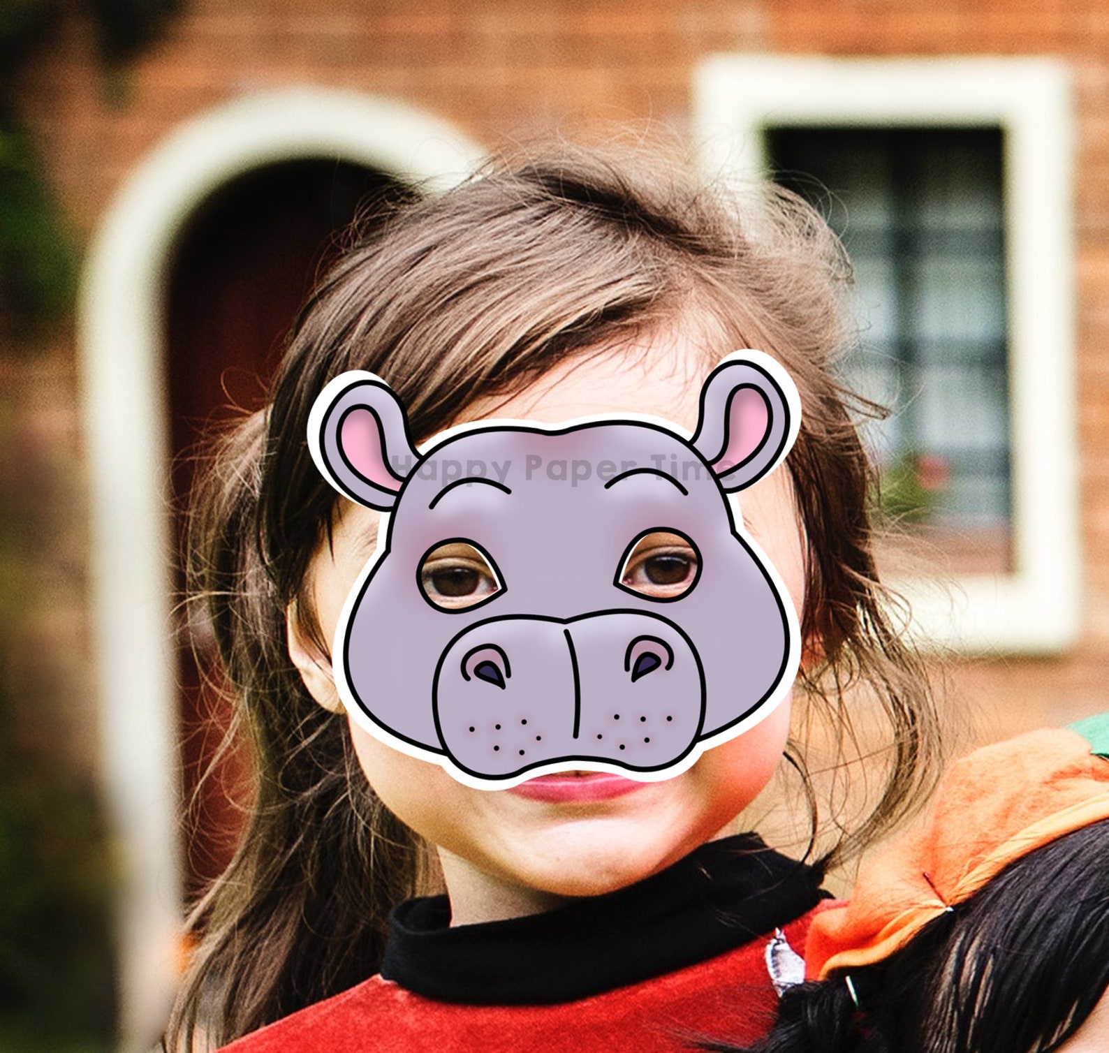 Hippo Mask Costume Animal Mask Printable Party Favor African - Etsy