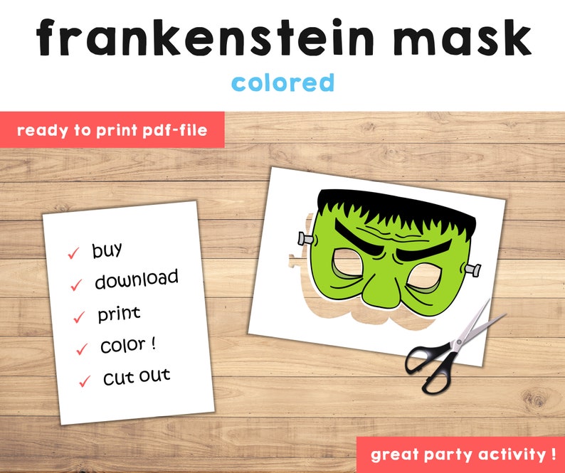 Frankenstein Mask Kids Costume Halloween Mask Diy Halloween Party ...
