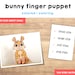 Bunny Paper Craft Printable Pet Animal Finger Puppet Rabbit Kids Craft ...