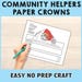 Community Helpers Paper Crown Headband Police Builder Farmer Nurse ...