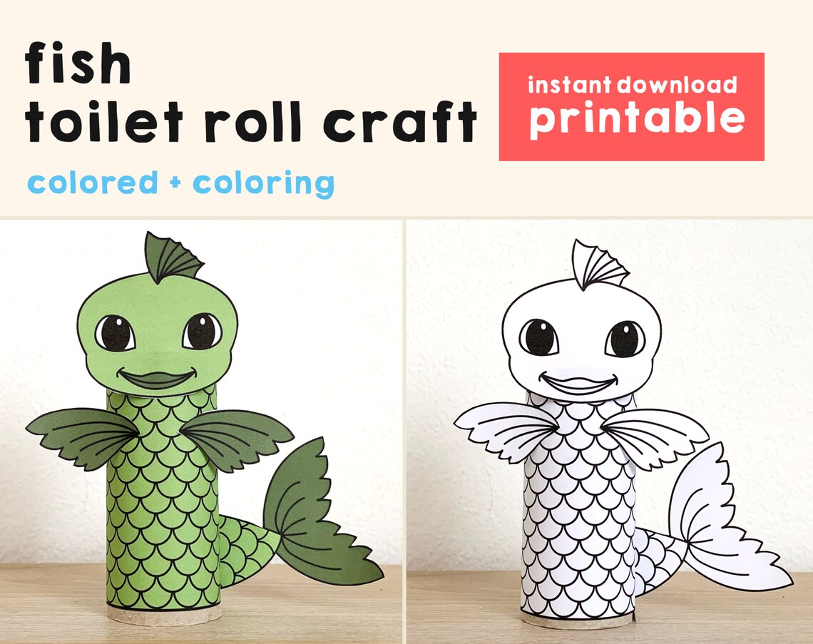 Fish Toilet Paper Roll Craft Ocean Animal Beach Sea Party - Etsy
