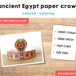 Ancient Egypt Cobra Paper Crown Princess Template Party Coloring ...