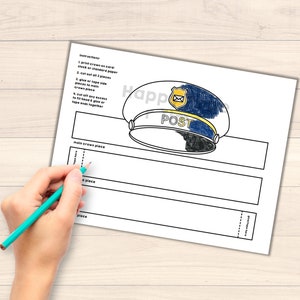 Postman Cap Hat Paper Crown Party Coloring Printable Kids | Etsy