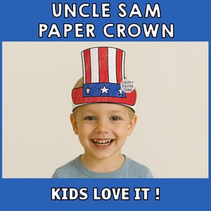 Uncle Sam Hat Paper Crown Party Coloring Printable Kids Craft America ...