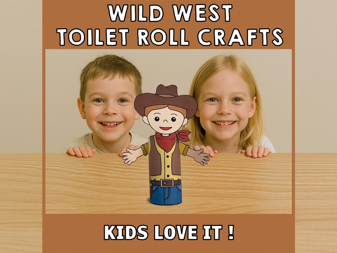 Wild West Toilet Paper Roll Craft Activity Cowboy Party Coloring ...