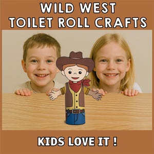 Wild West Toilet Paper Roll Craft Activity Cowboy Party Coloring ...