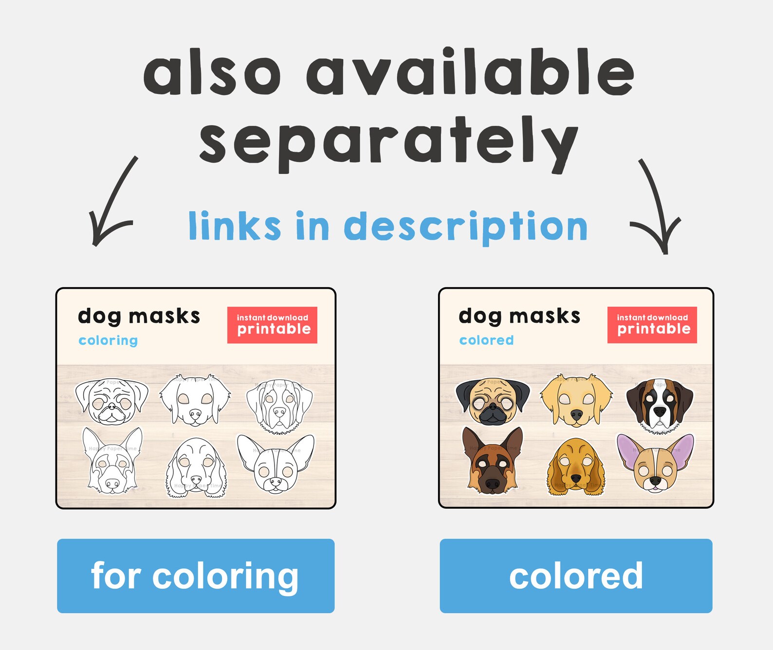 Dog Masks Printable Chihuahua German Shepherd Golden Retriever - Etsy