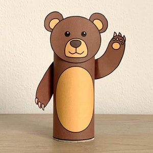Bear Toilet Paper Roll Craft Forest Woodland Party Coloring Printable ...
