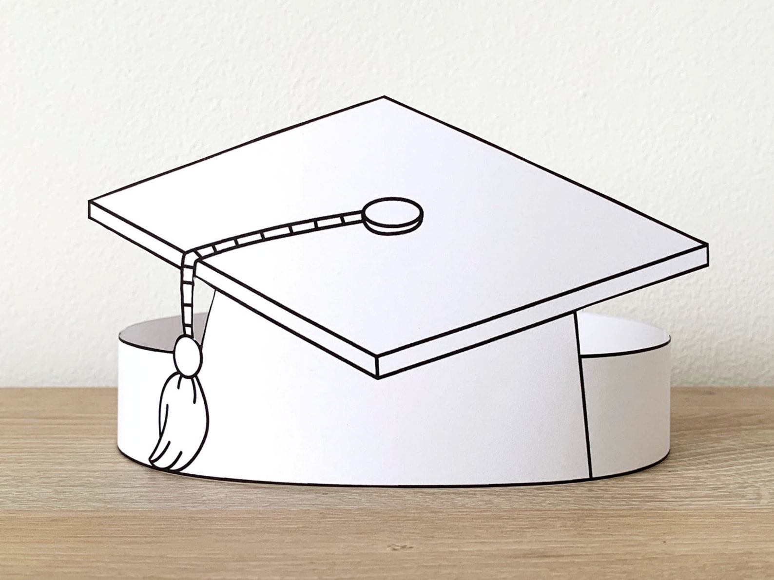 Graduation Cap Paper Crown Party Coloring Printable Kids Craft ...