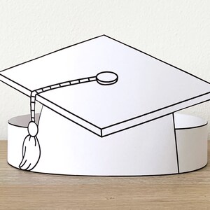 Graduation Cap Paper Crown Party Coloring Printable Kids Craft ...