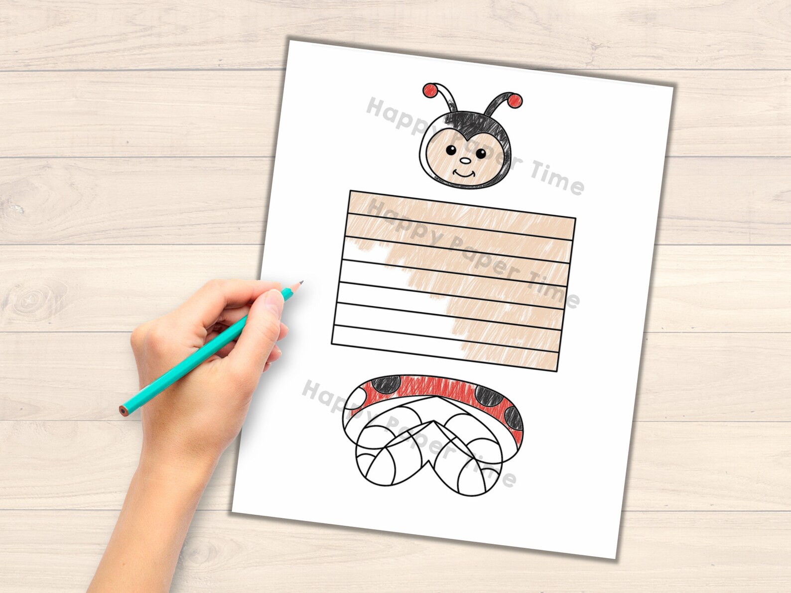 Ladybug Toilet Paper Roll Craft Bugs Insects Party Coloring Printable ...