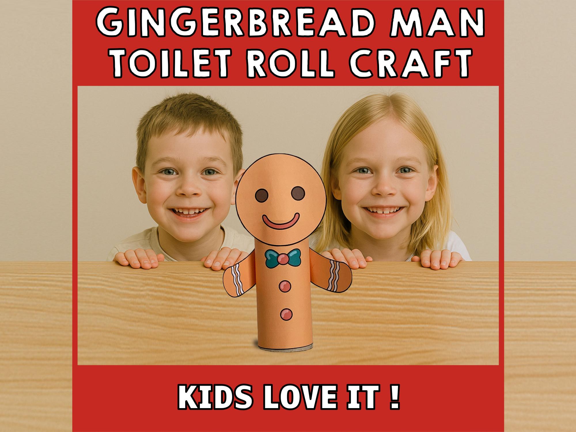 Gingerbread Man Toilet Paper Roll Craft Christmas Party Coloring ...