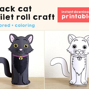 Black Cat Toilet Paper Roll Craft Halloween Spooky Party Coloring ...