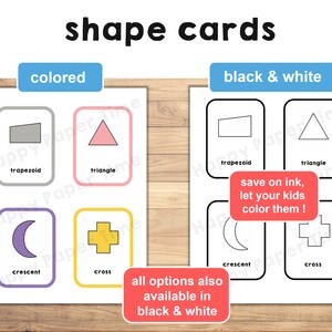 Geometric Shapes Flash Cards Printable Montessori Materials Preschool ...