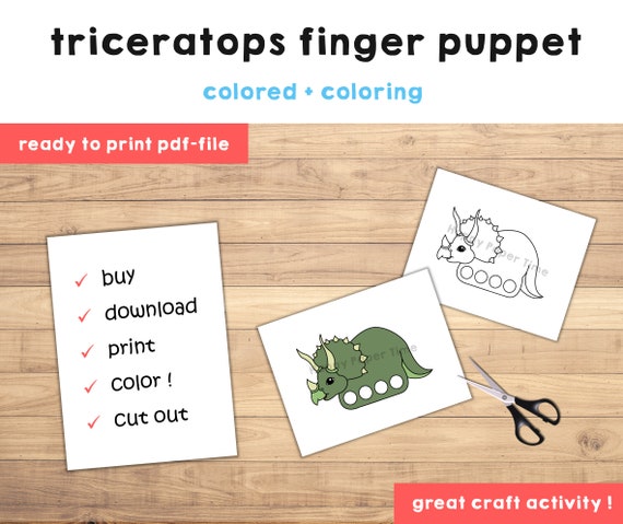 Dinosaur Puppet Paper Craft Printable Finger Puppet Kids, 51% OFF