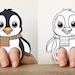 Penguin Paper Craft Printable Finger Puppet Template Kids Craft ...
