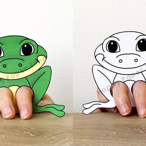 Frog Paper Craft Printable Pond Animal Finger Puppet Kids Craft ...
