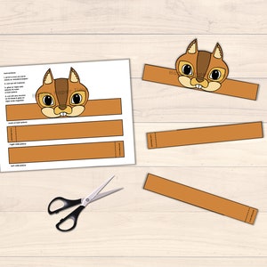 Squirrel Paper Crown Party Coloring Printable Kids Craft Woodland ...