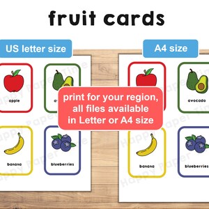 Fruits Flash Cards Printable Montessori Materials Preschool Homeschool ...