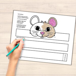 Mouse Paper Crown Party Coloring Printable Kids Craft Woodland Birthday ...
