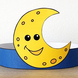 Moon Paper Crowns Astronomy Summer Spring Printable Kids Craft Birthday ...