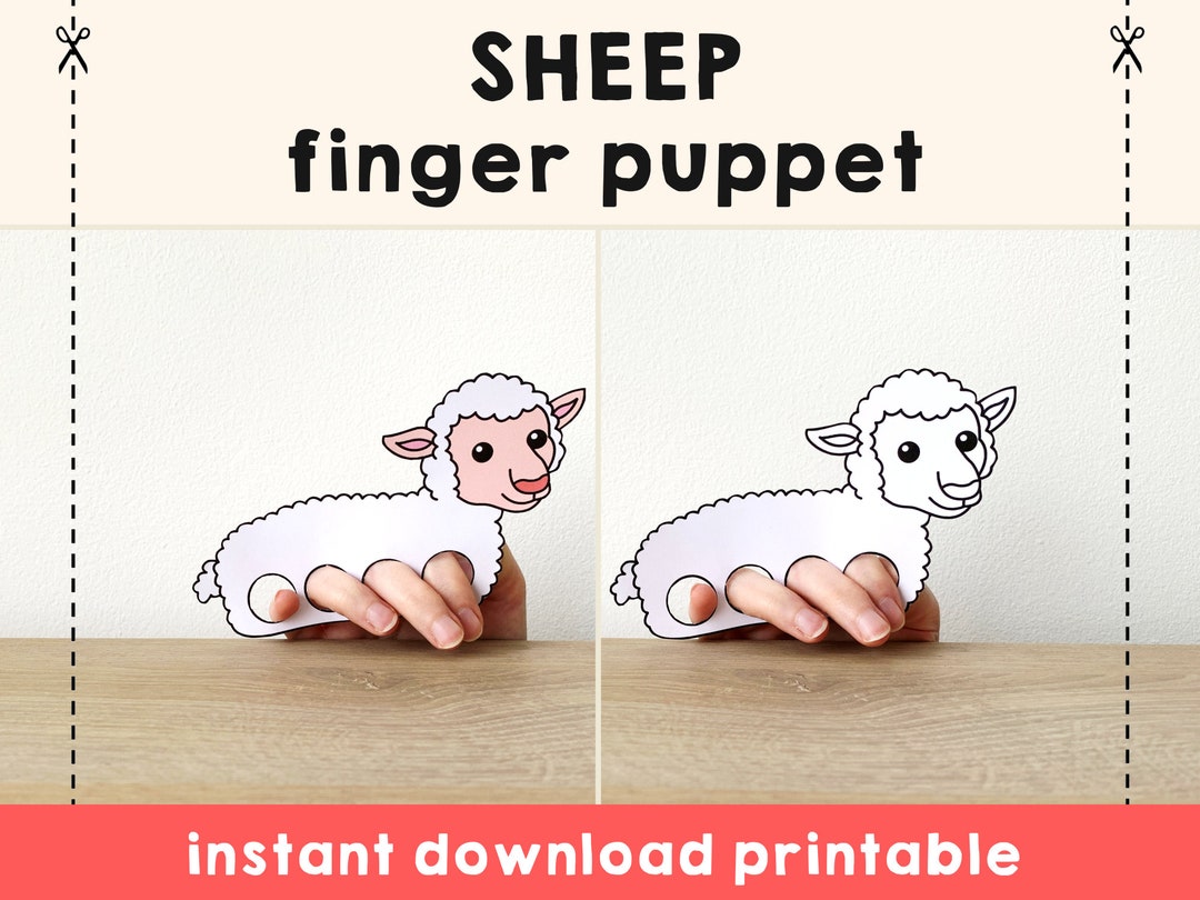 Sheep Paper Craft Printable Farm Animal Finger Puppet Pretend Play Kids ...