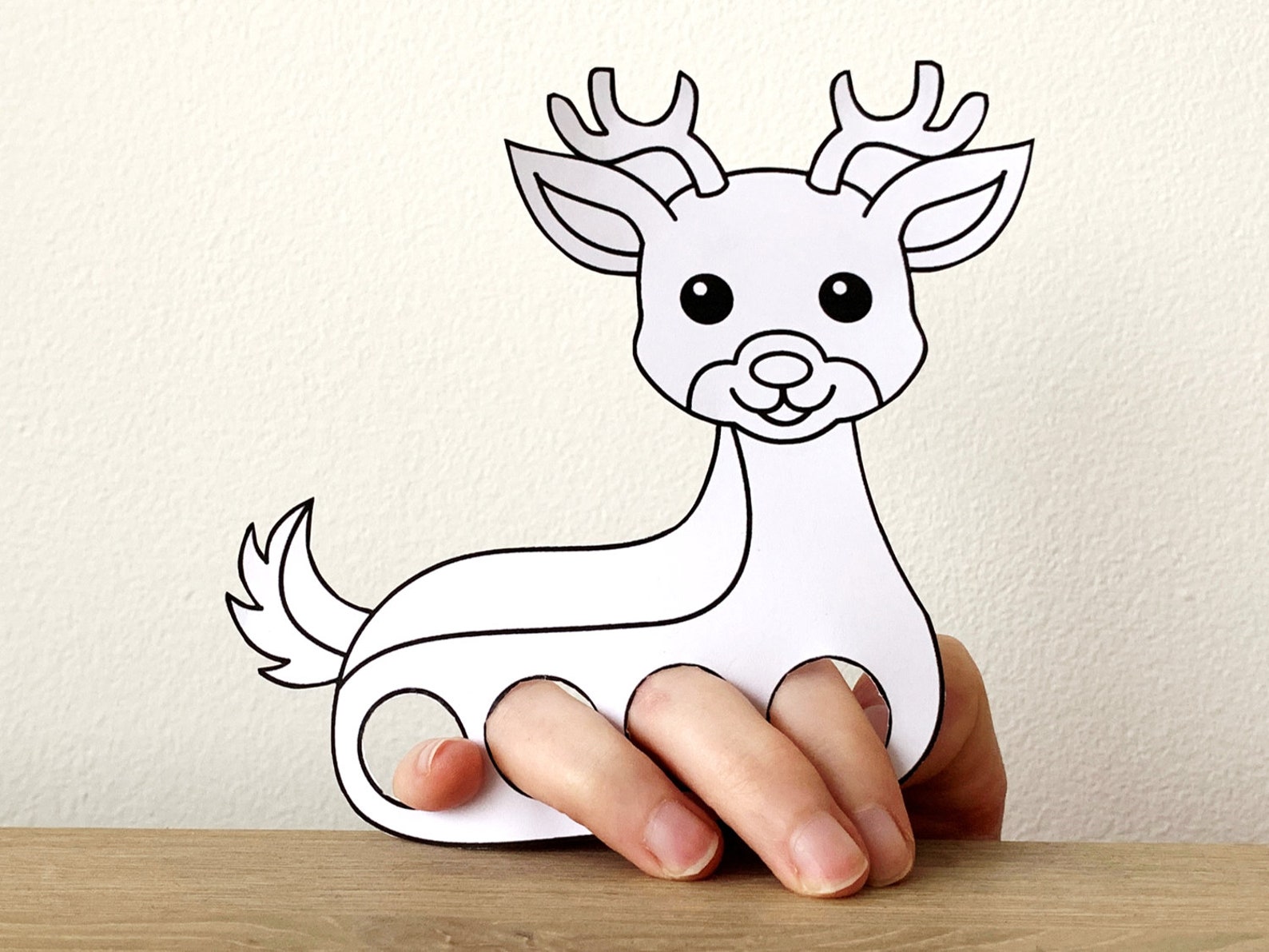 Deer paper craft printable woodland animal Finger Puppet Kids | Etsy
