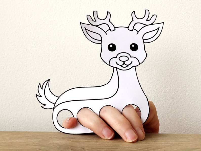 Deer Paper Craft Printable Woodland Animal Finger Puppet Kids - Etsy