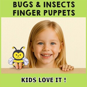 Bugs Insects Paper Craft Printable Finger Puppet Template Kids Craft ...