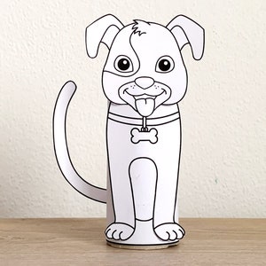 Dog Toilet Paper Roll Craft Puppy Pets Animal Party Coloring Printable ...