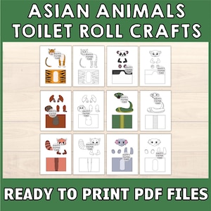 Asian Animals Toilet Paper Roll Craft Safari Party Coloring Printable ...